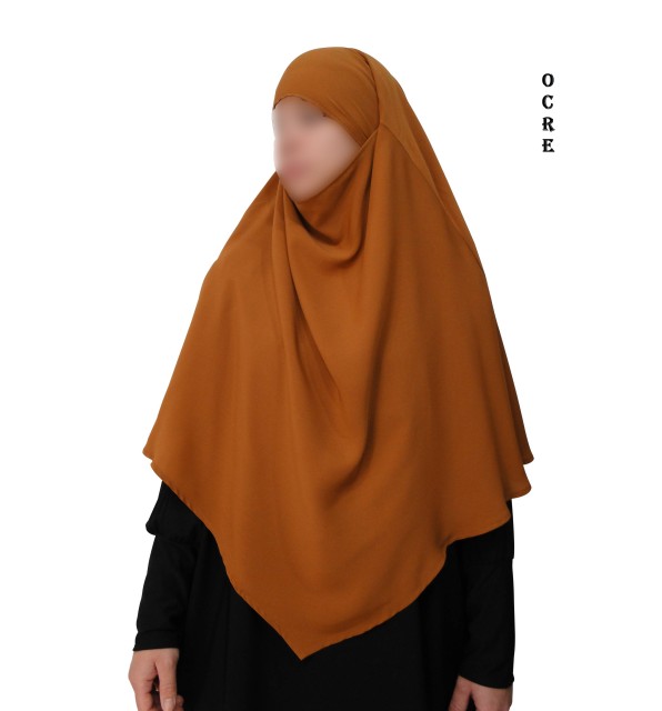 Khimar Ihsane à pointe Modèle long (Wool peach) - Bismillah Boutique